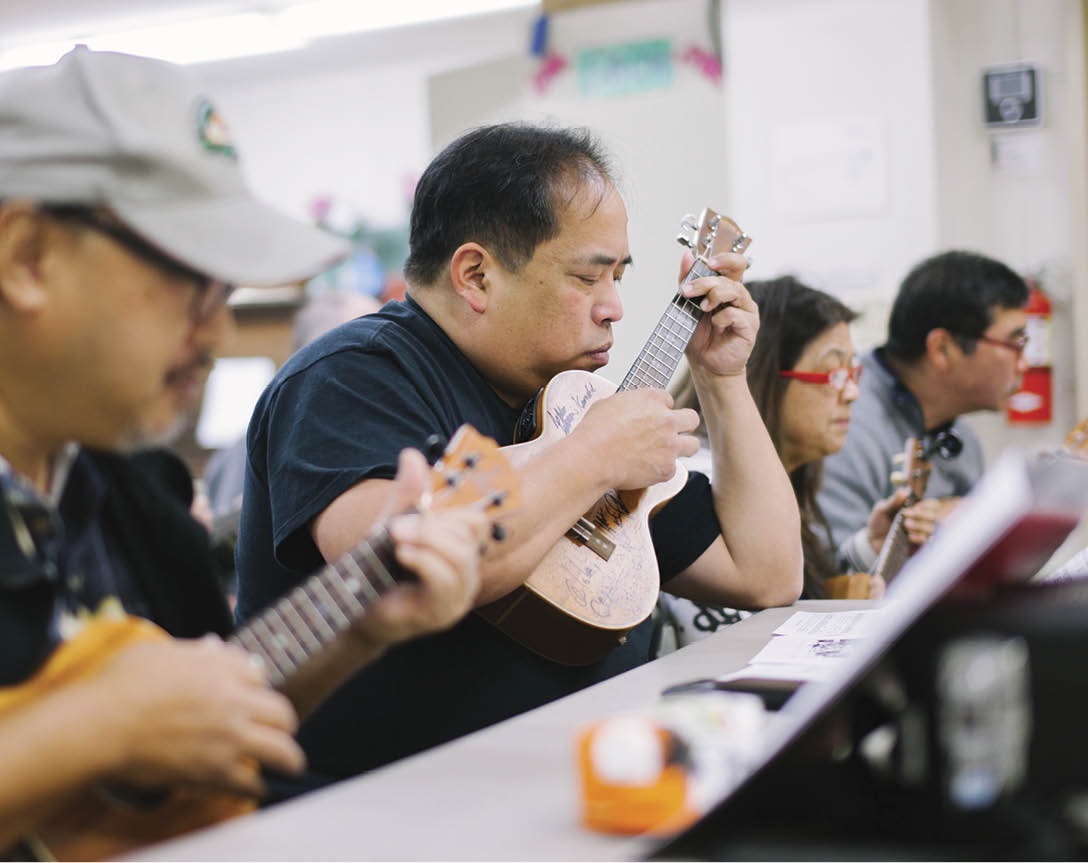 Kawika Loo’s koa Lanikai uke is signed by George Kuo, Aaron Mahi, and ...